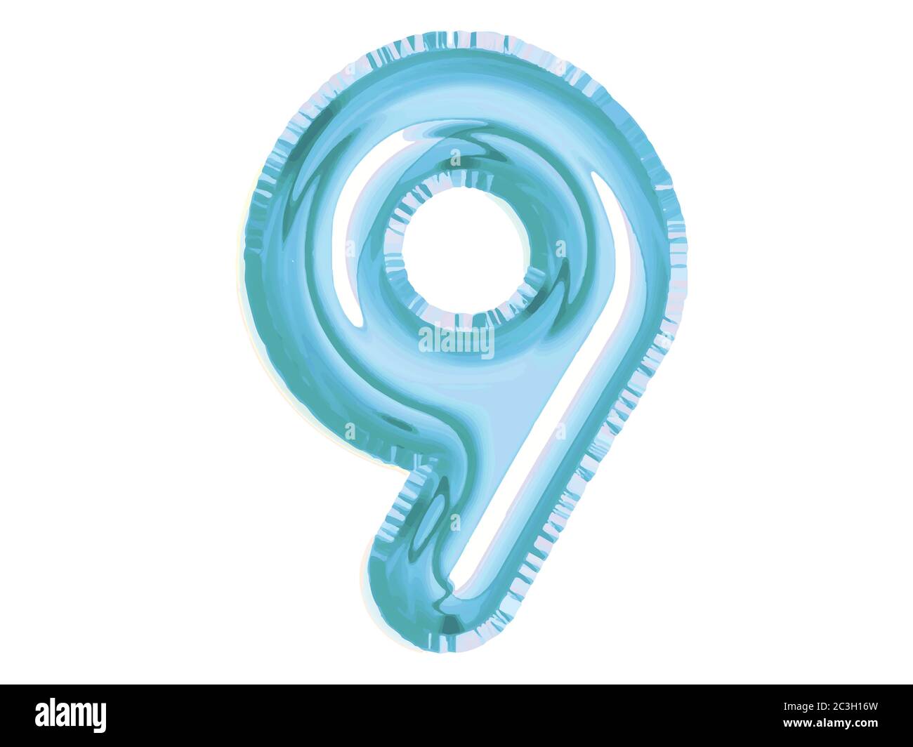 The vector shiny blue number nine air balloon for baby shower birthday ...