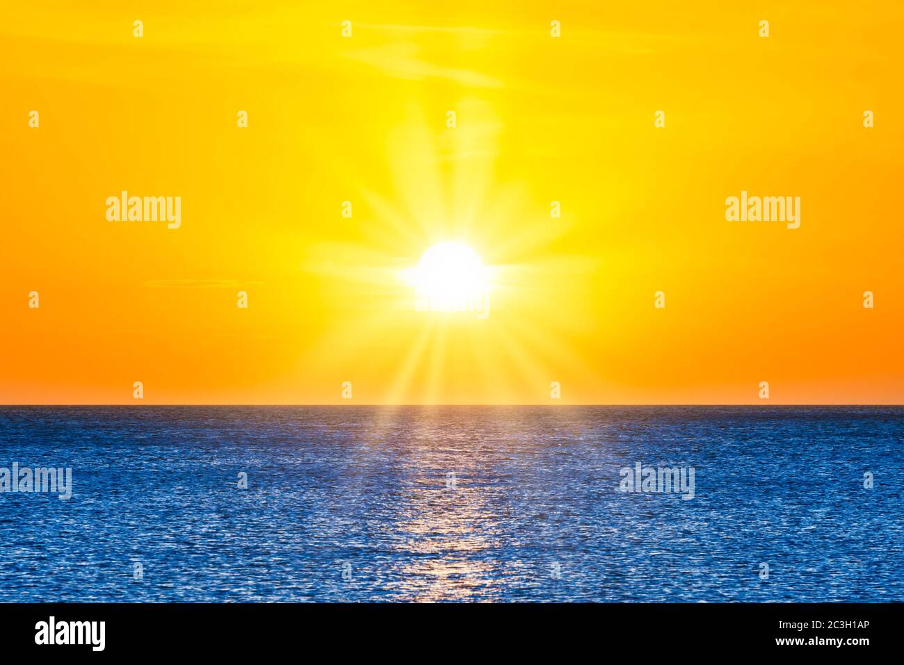 Beautiful evening sea landscape with sunset hi-res stock photography ...