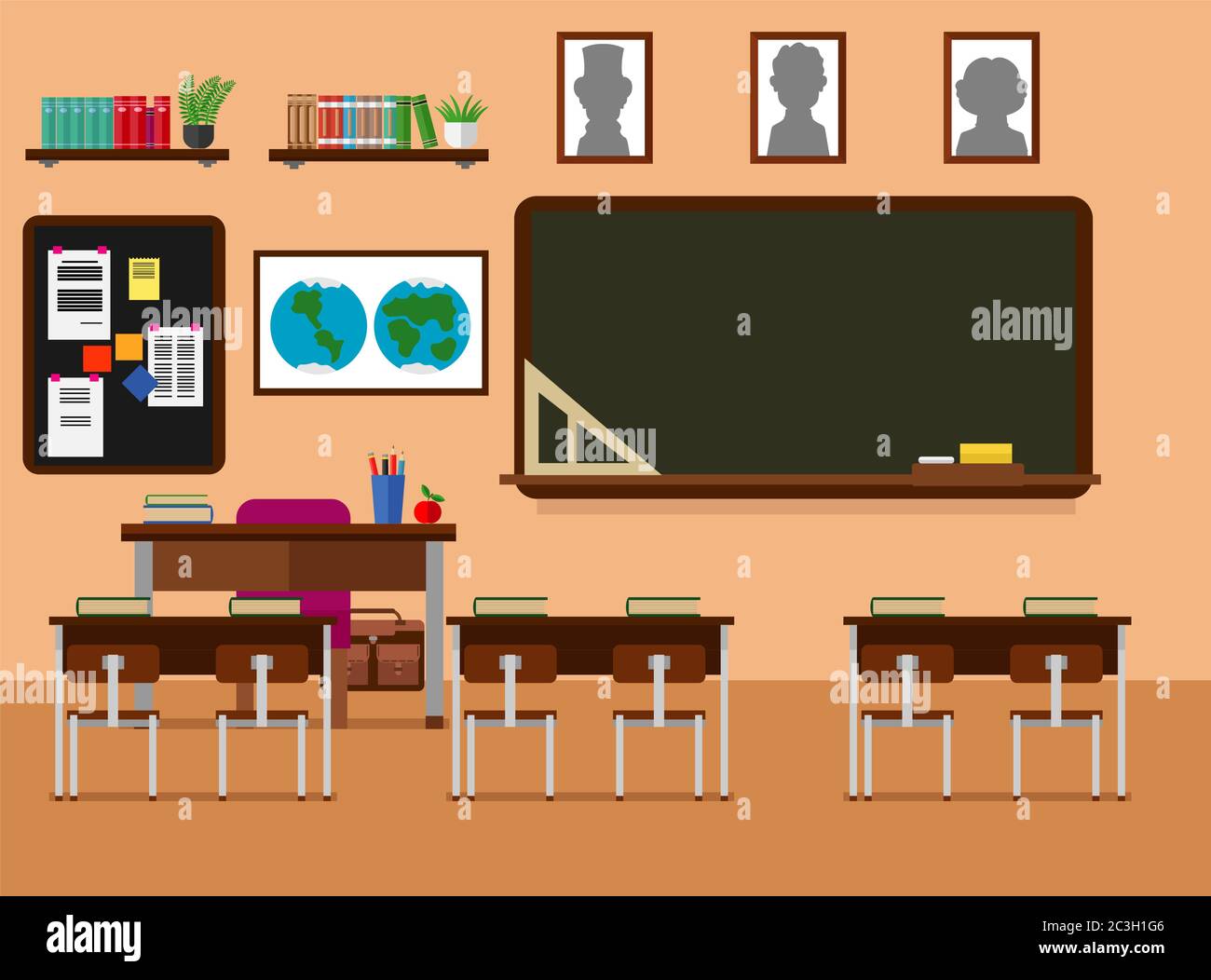 College Classroom Chalkboard