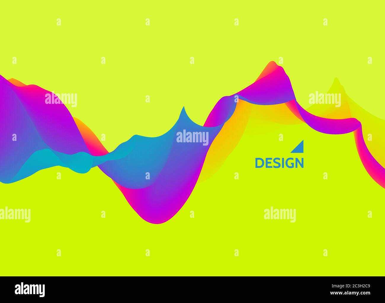 3D wavy background with dynamic effect. Abstract vector illustration ...