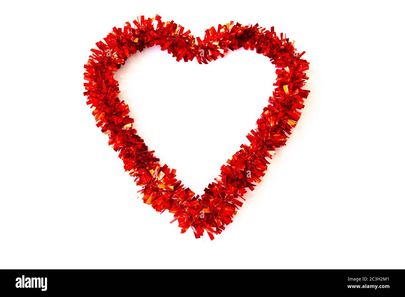 Red heart shaped decoration isolated on a white background Stock Photo ...
