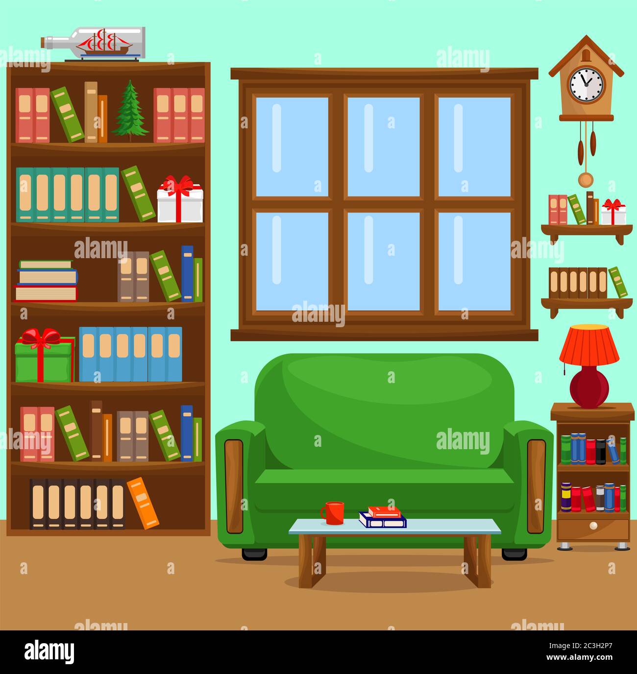 Library room cartoon hi-res stock photography and images - Alamy