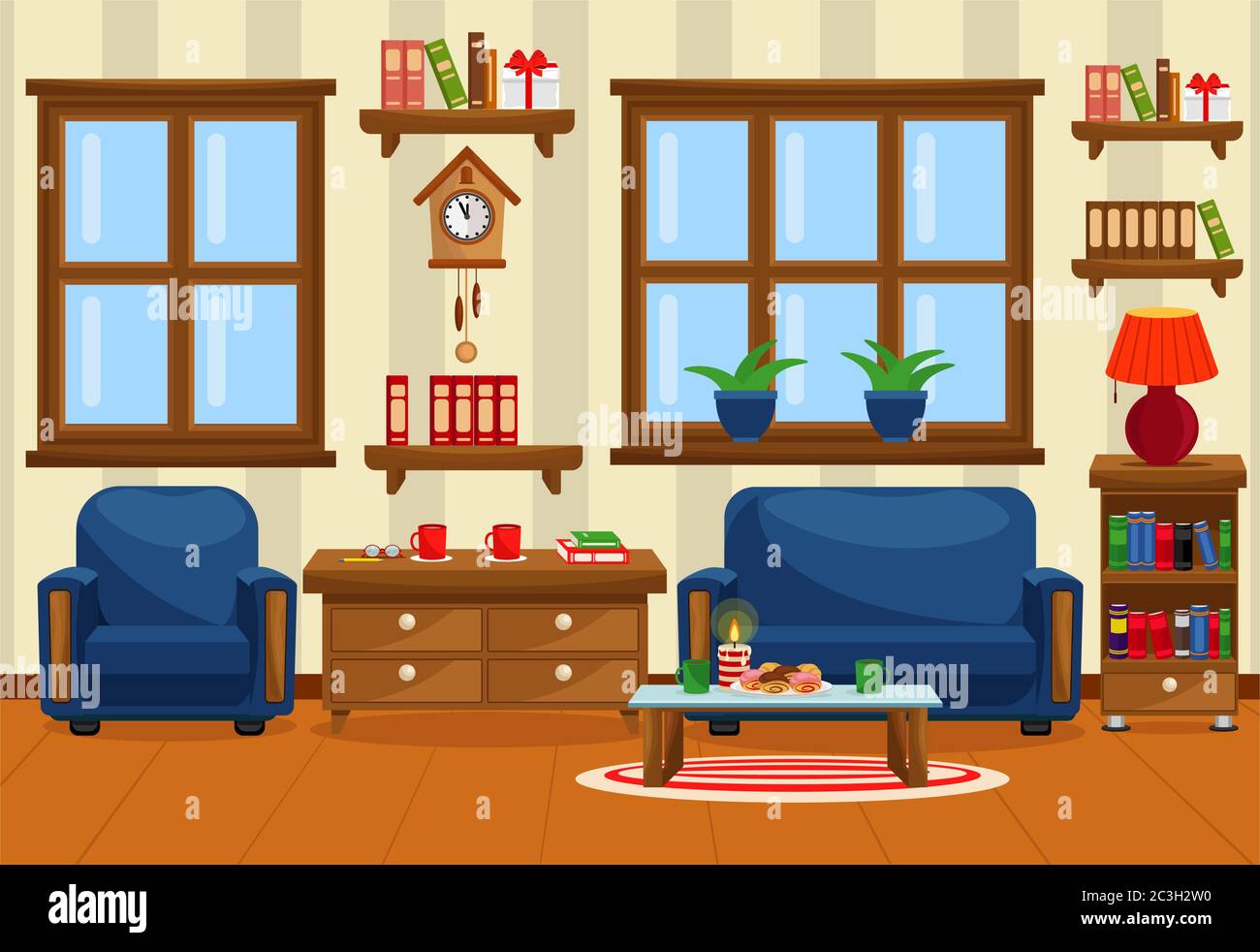 Library room cartoon hi-res stock photography and images - Alamy