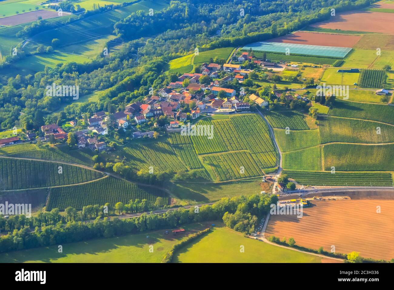 Aerial view of Switzerland village Stock Photo - Alamy