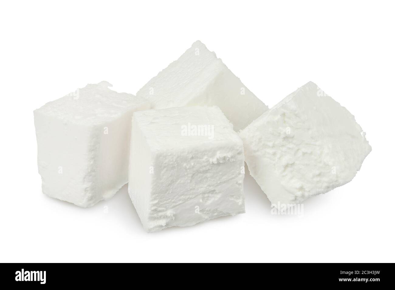 Feta cheese isolated on white background. With clipping path and full ...