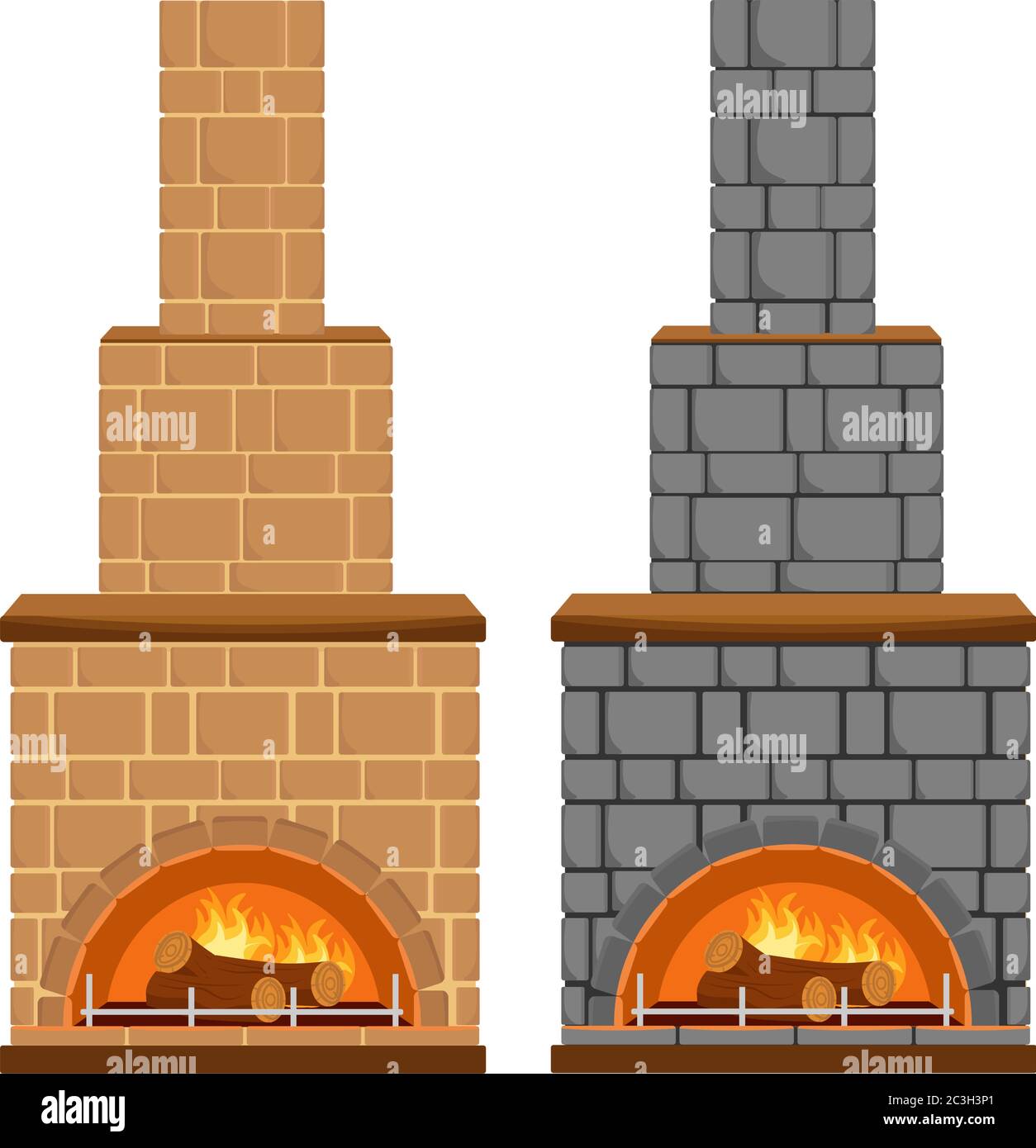 Stone Fireplace Clipart