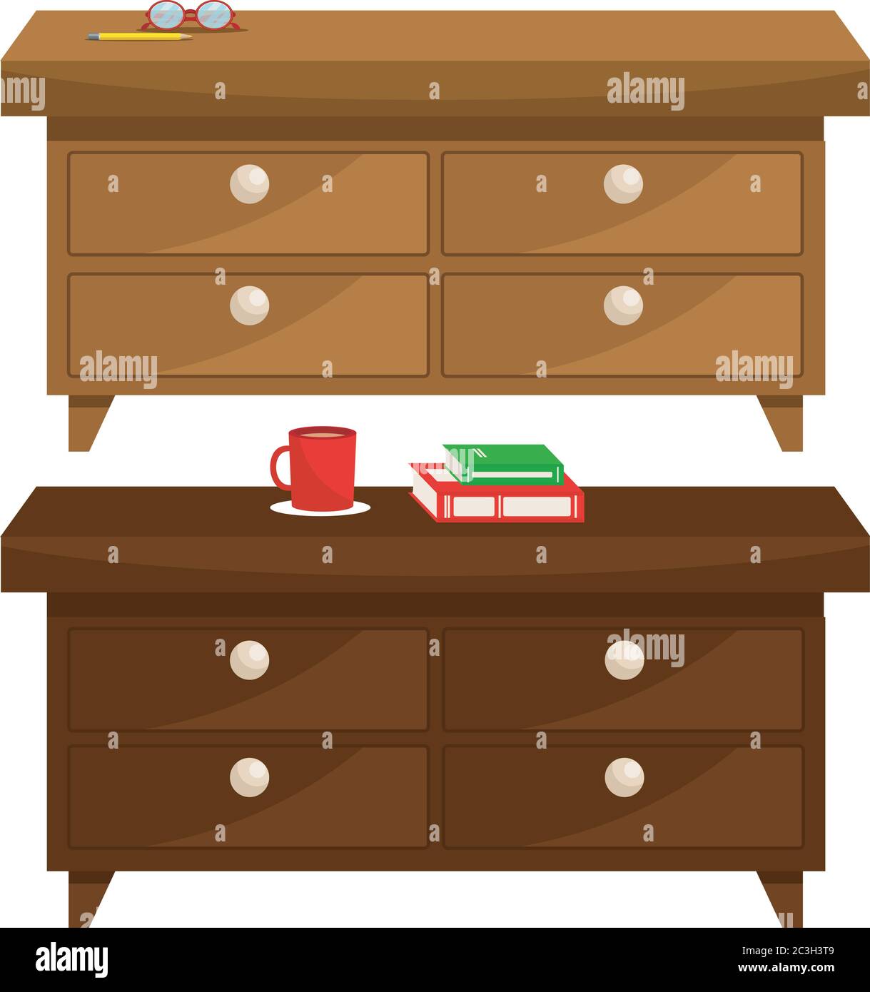 Two night tables Cut Out Stock Images & Pictures - Alamy