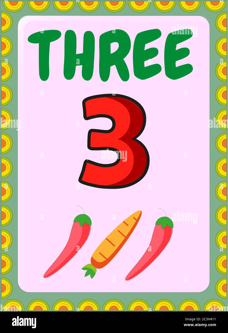Preschool Toddler Math With Mexican Chili And Carrot Design Stock preschool-toddler-math-with-mexican-chili-and-carrot-design-stock