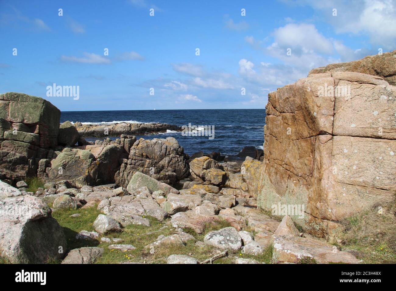 Beautiful rocks during daytime in Danish island, Bornholm Stock Photo ...