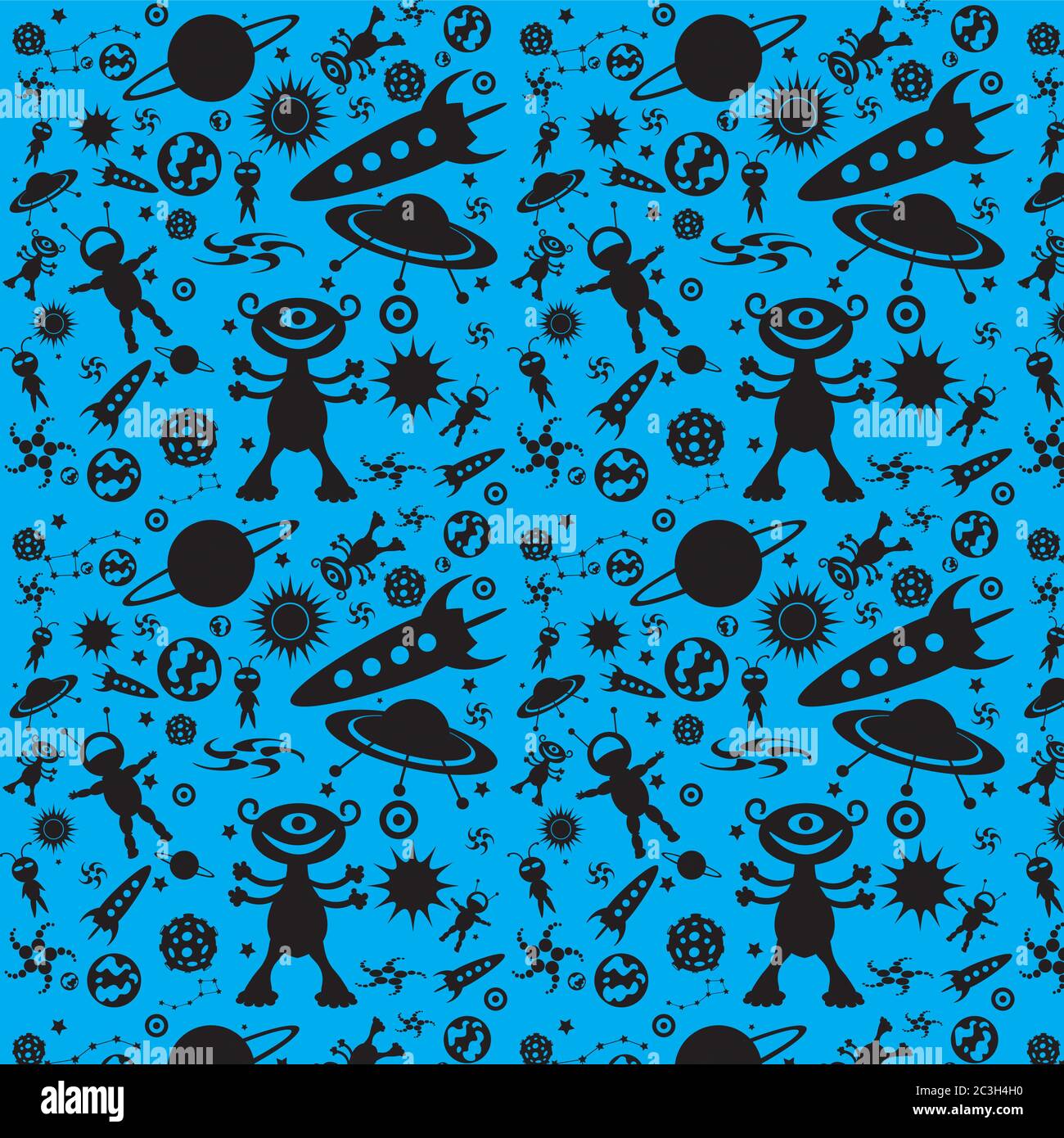 Large space vector set on a white isolated background. Seamless pattern ...