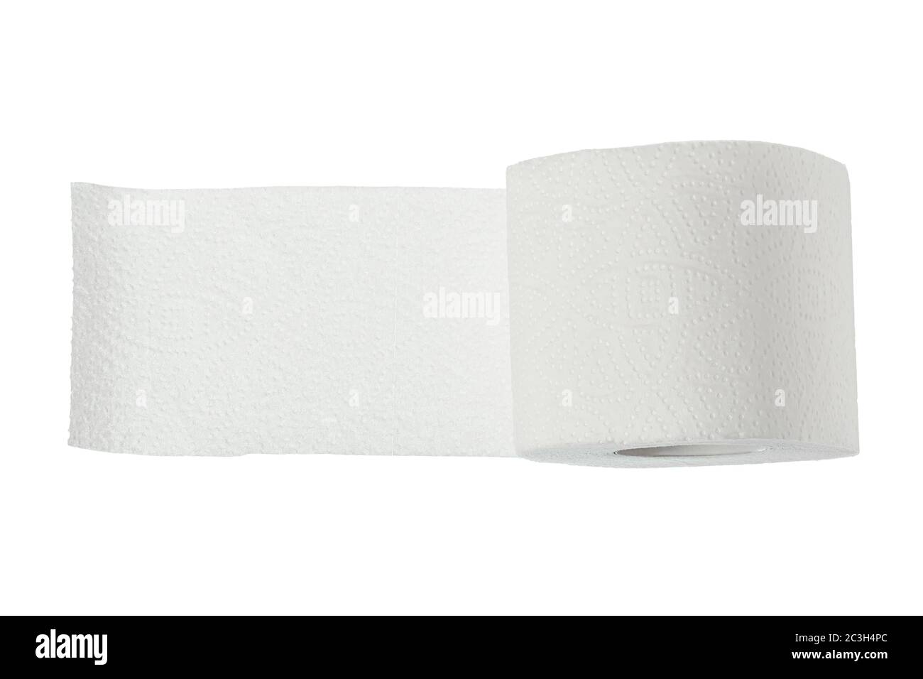 Roll of toilet paper or tissue isolated on white background with ...