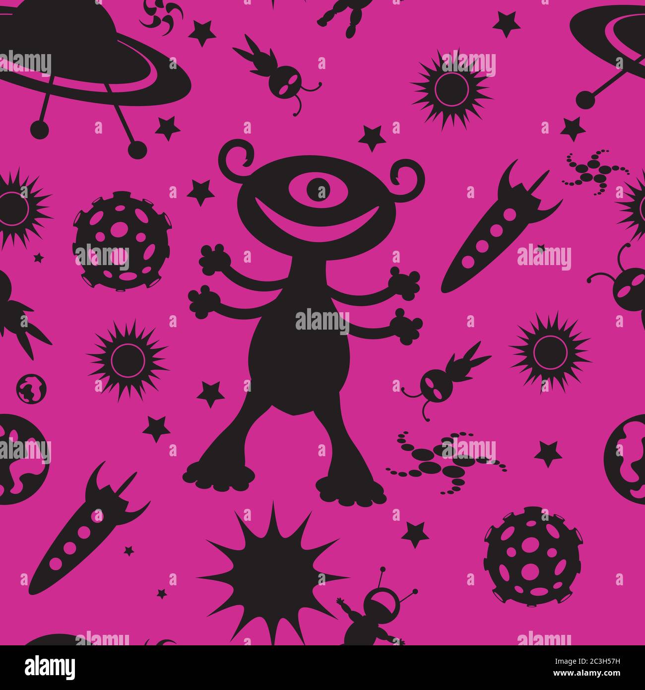 Large space vector set on a white isolated background. Seamless pattern ...