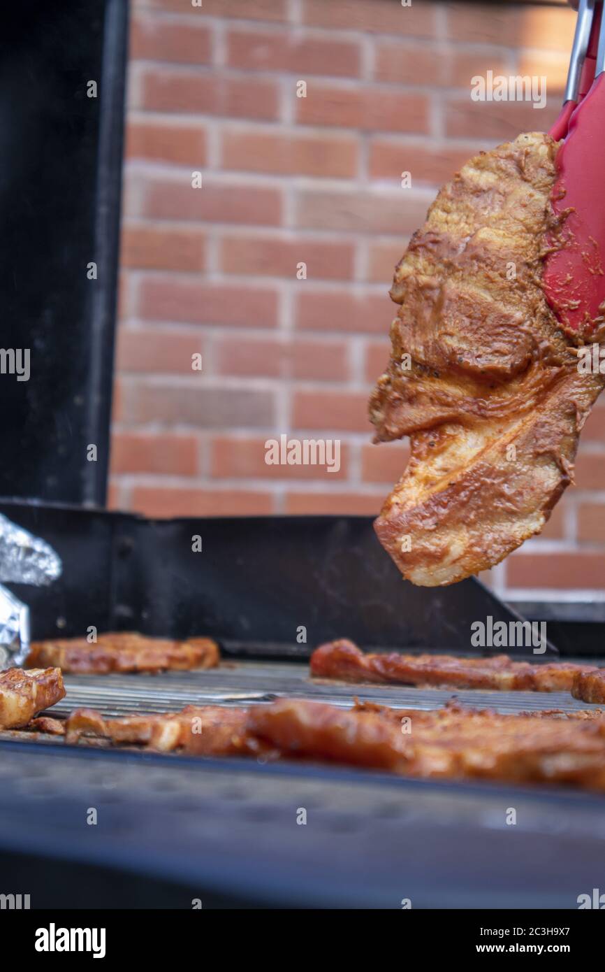 Vertical shot of grilled chicken slice Stock Photo - Alamy
