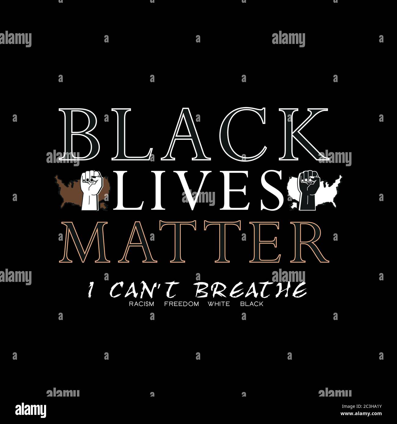 Poster design with demonstration, revolution, protest, racism, black ...