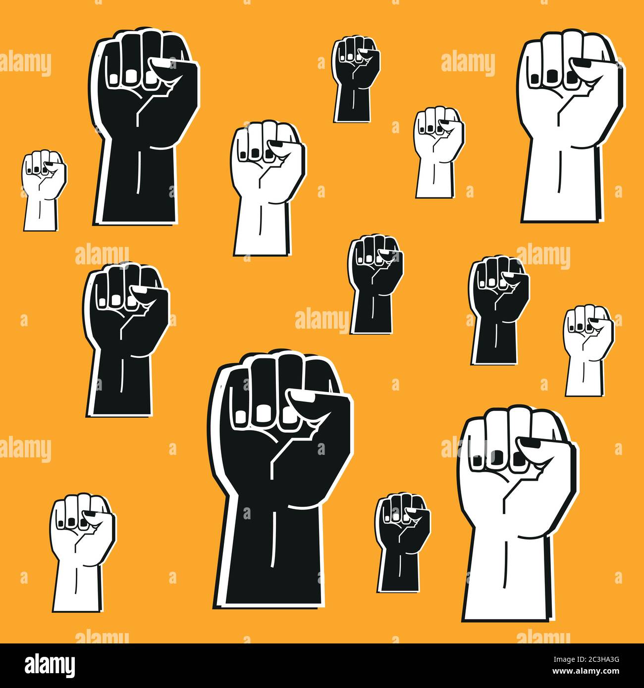 Poster design demonstration, revolution, protest, racism, black and ...