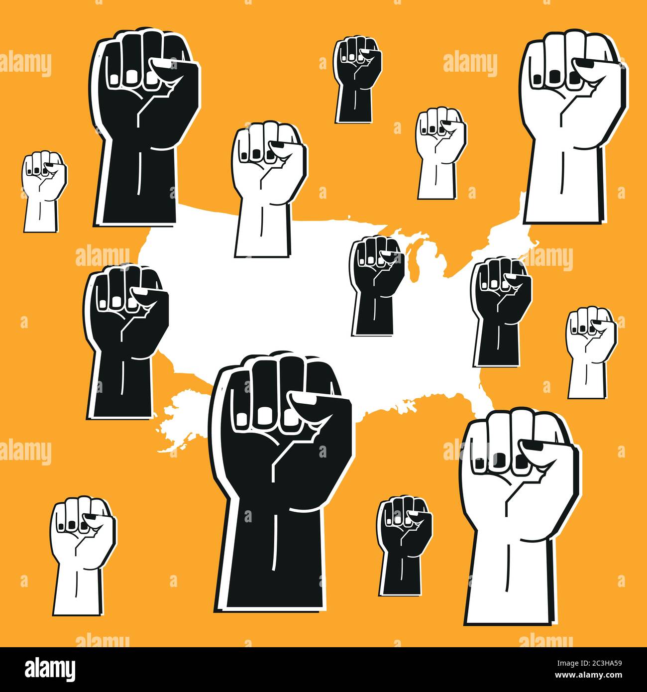 Poster design demonstration, revolution, protest, racism, black and ...