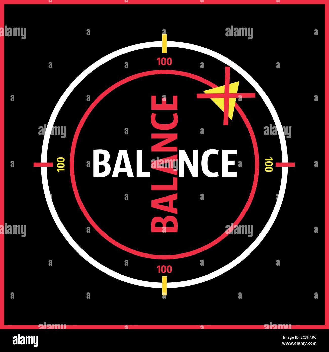 Illustration in red and circled with balance text Stock Vector Image ...