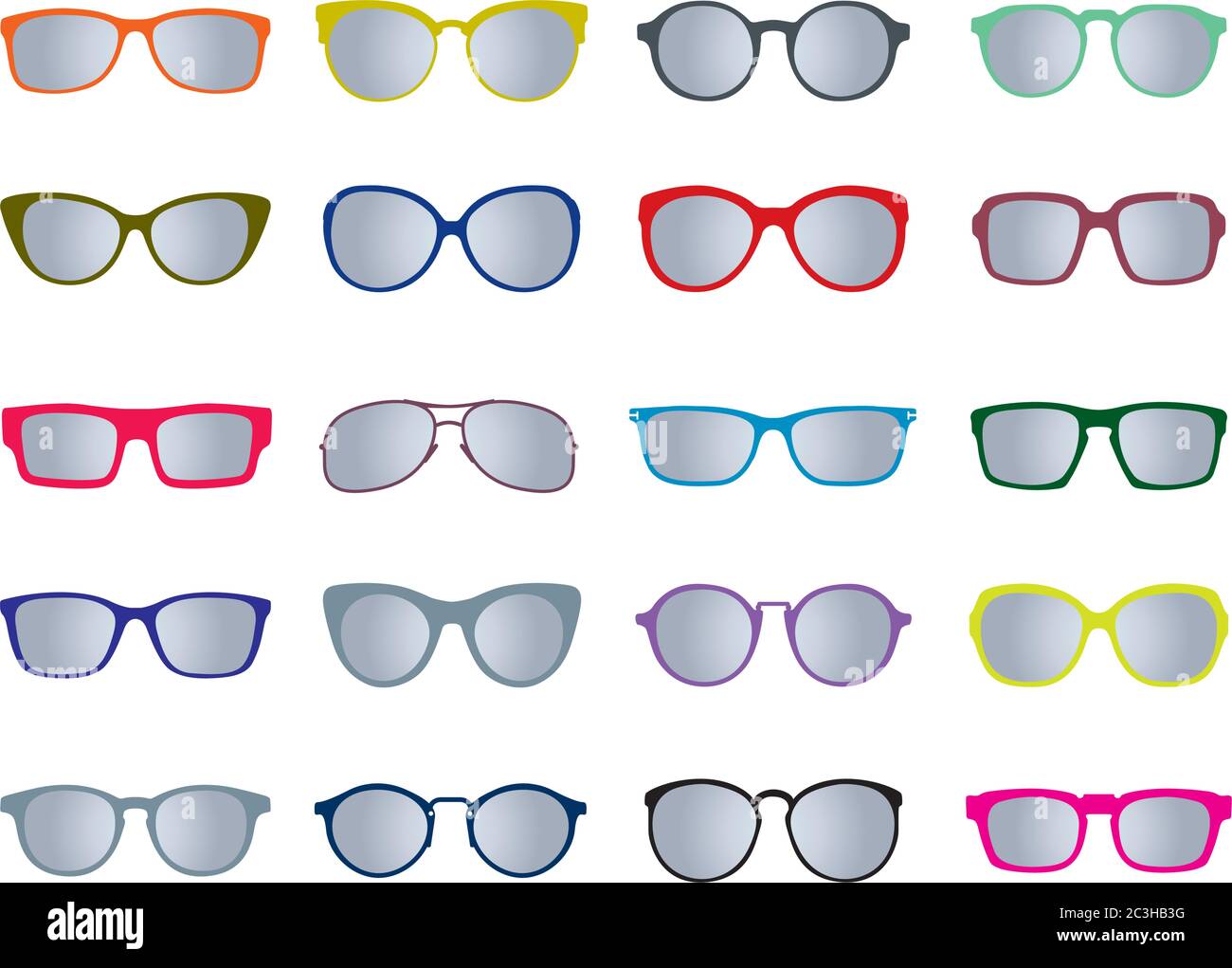 Collection of colour Sunglasses. EPS outline files Stock Vector Image ...