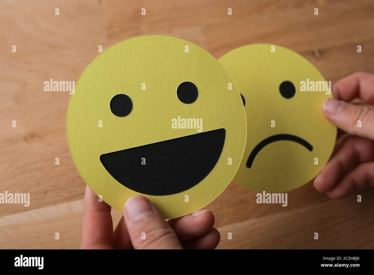 Hand funny sad smiley face hi-res stock photography and images - Alamy