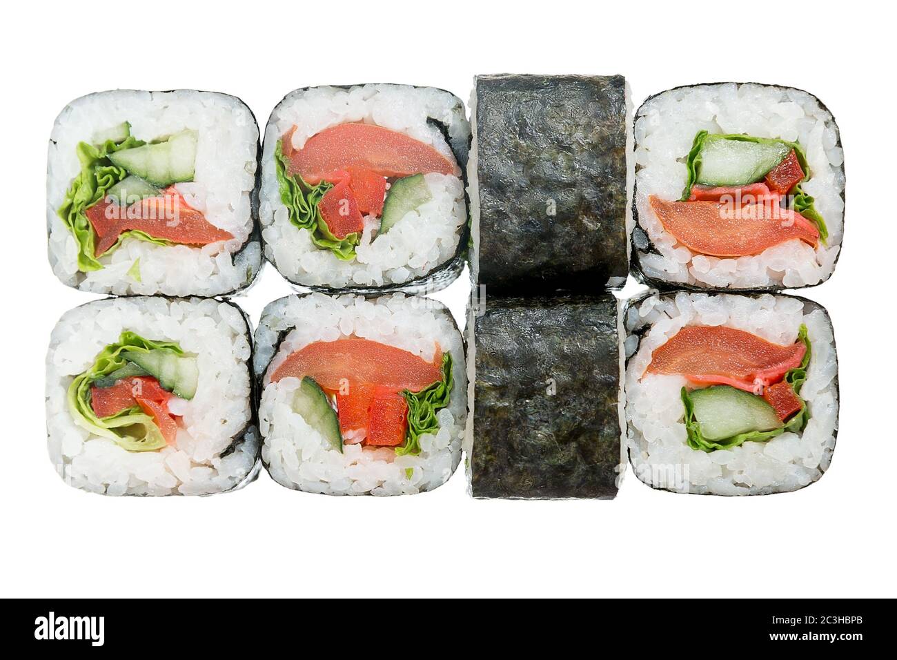 Sushi pieces collection, isolated on white background Stock Photo - Alamy