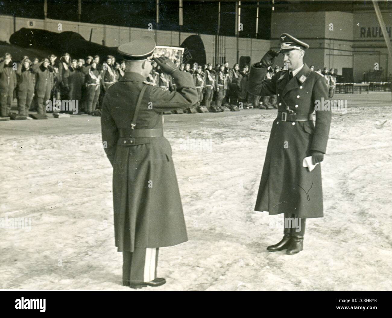WW2 - WWII German luftwaffe officials - military Airbase, probably near ...