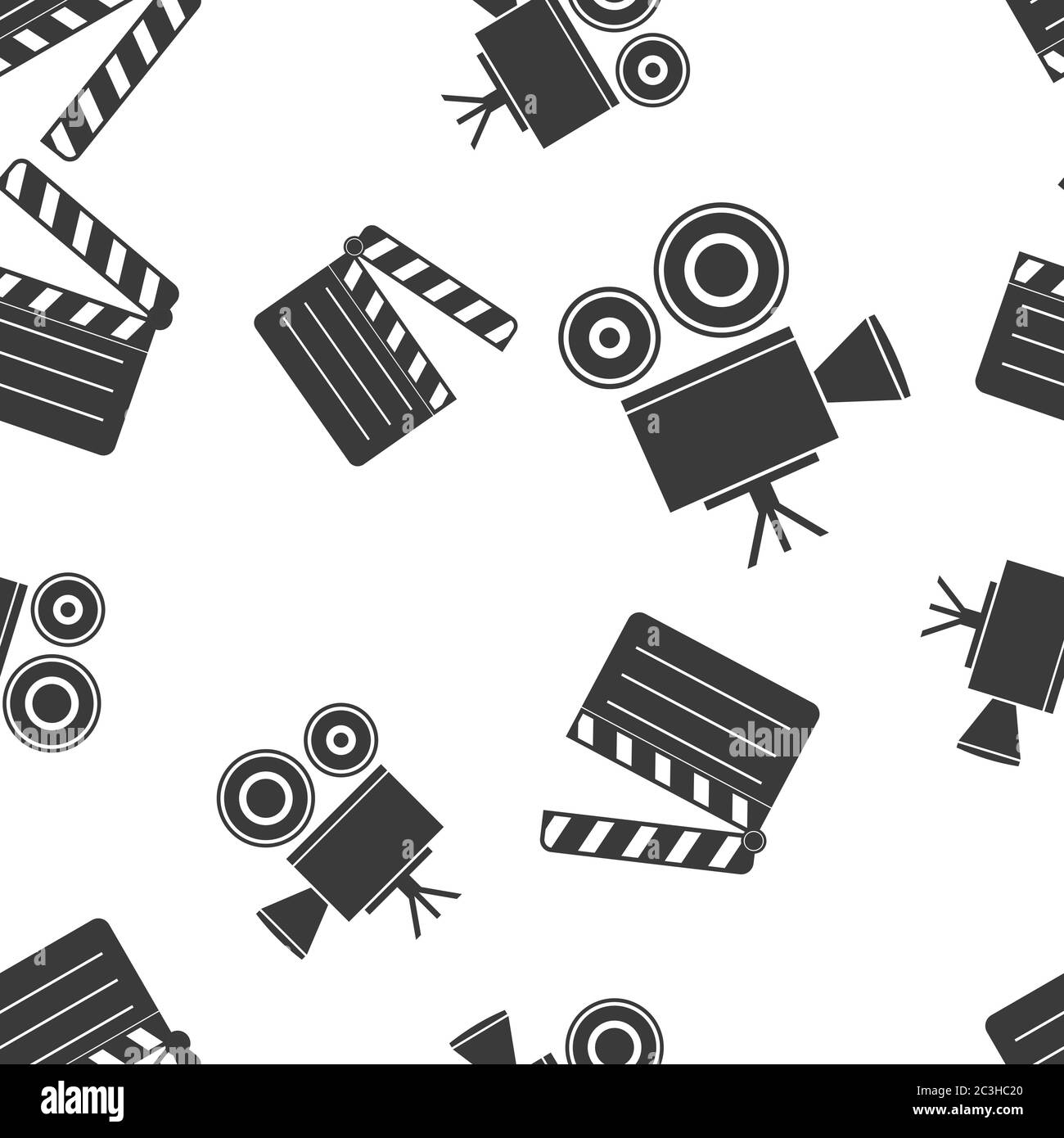 Cinema seamless pattern movie film Black and White Stock Photos ...