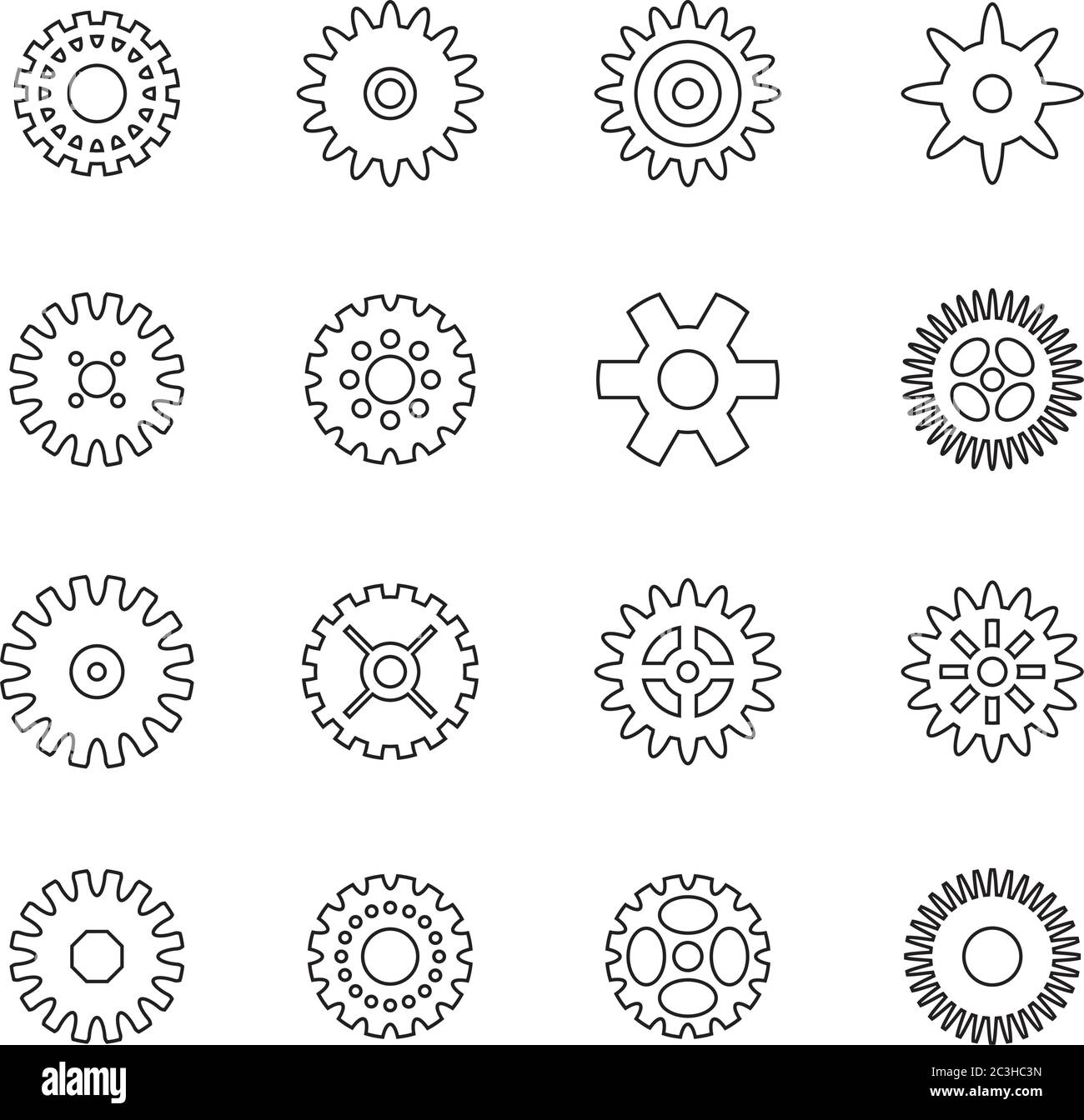 A set of gears. Vector EPS files Stock Vector Image & Art - Alamy