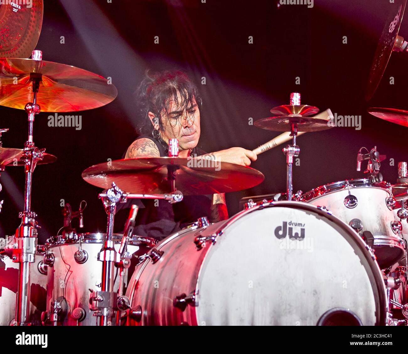 Drummer Alex Gonzalez, El Animal, performs with Mexican pop-rock band ...