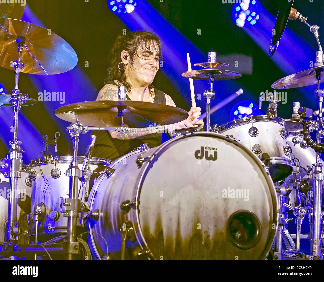 Drummer Alex Gonzalez, El Animal, performs with Mexican pop-rock band ...