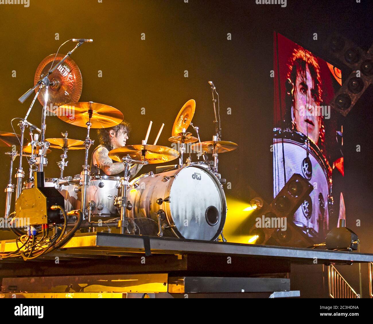Drummer Alex Gonzalez, El Animal, performs with Mexican pop-rock band ...