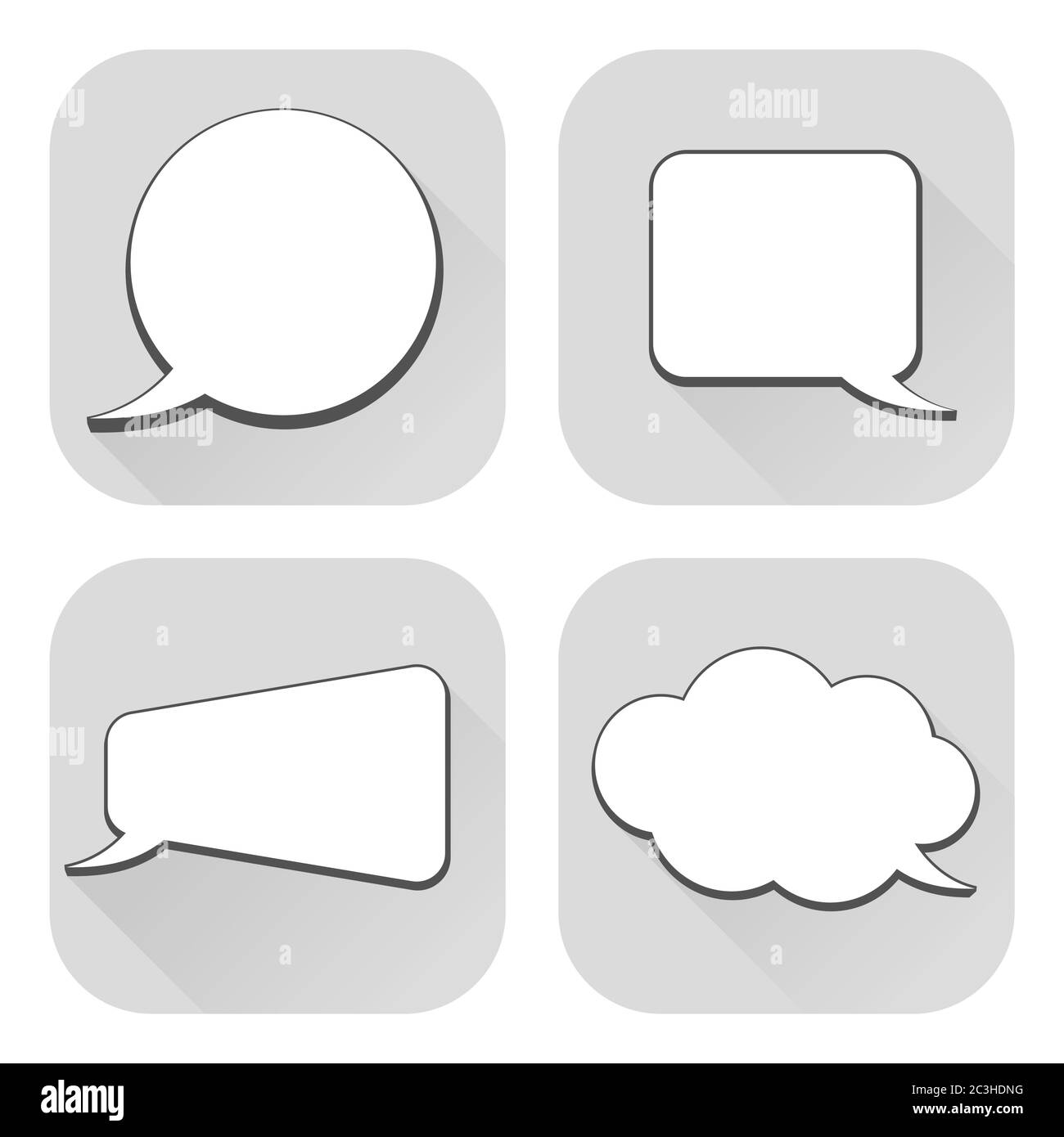 Speech bubbles. Blank icons on gray background Stock Vector Image & Art ...