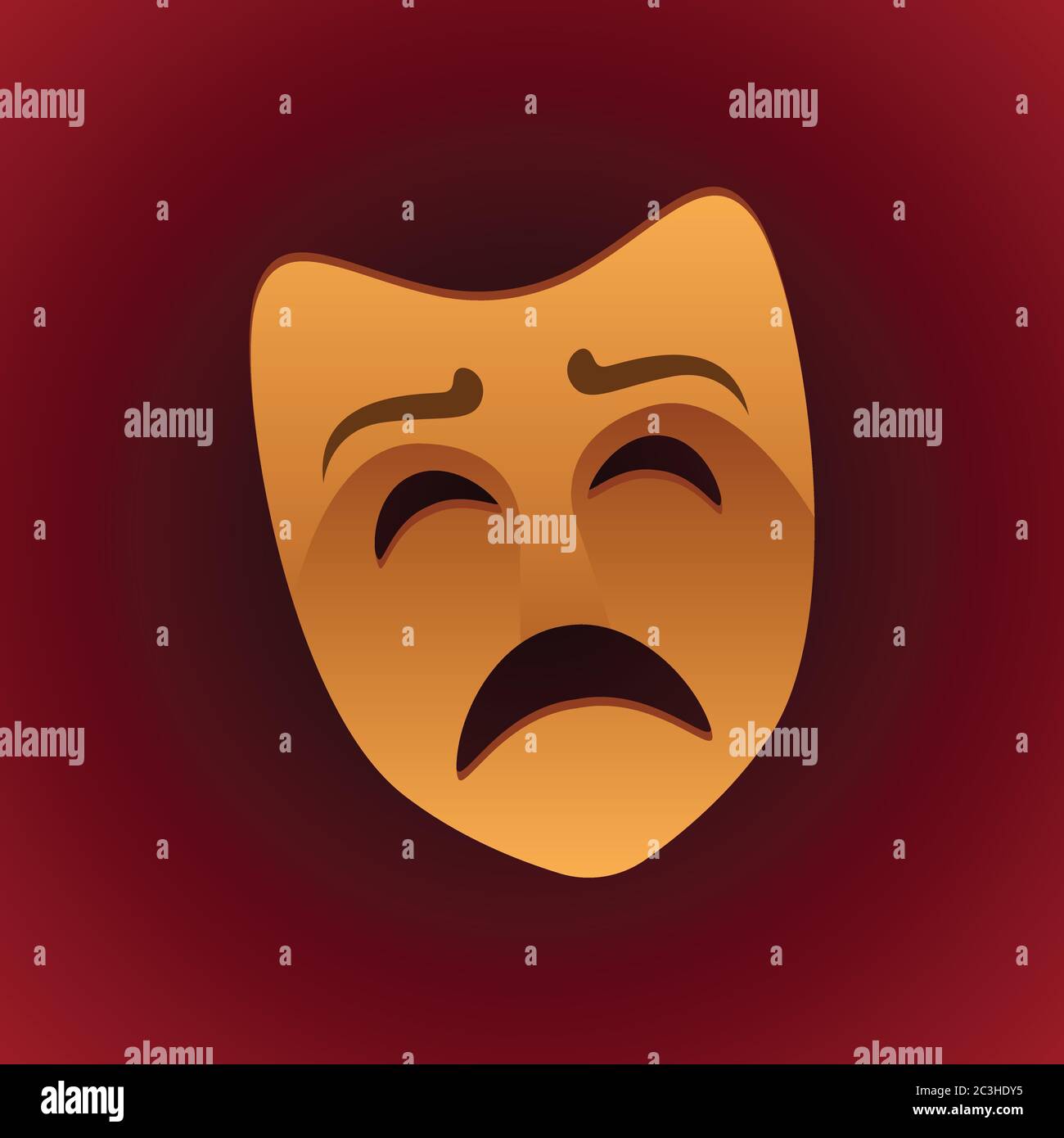 theatrical mask sad expression. vector illustration Stock Vector Image ...