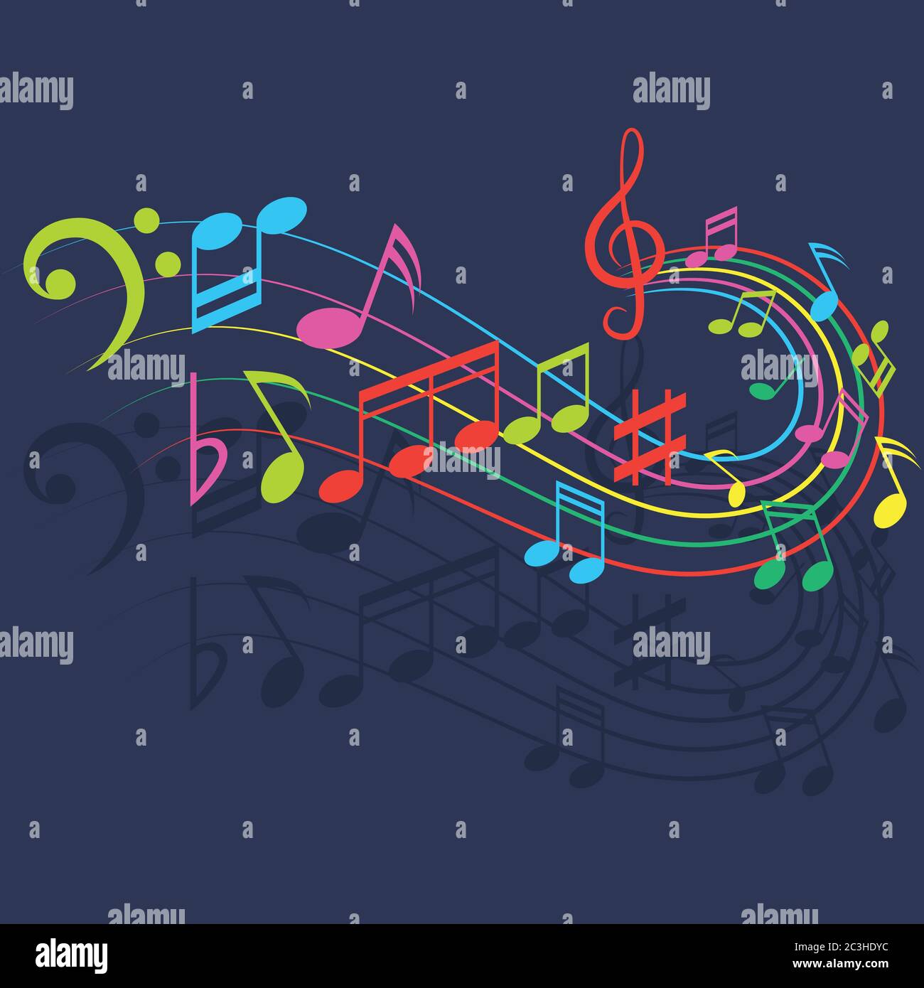 music notes for music background, vector illustration Stock Vector ...