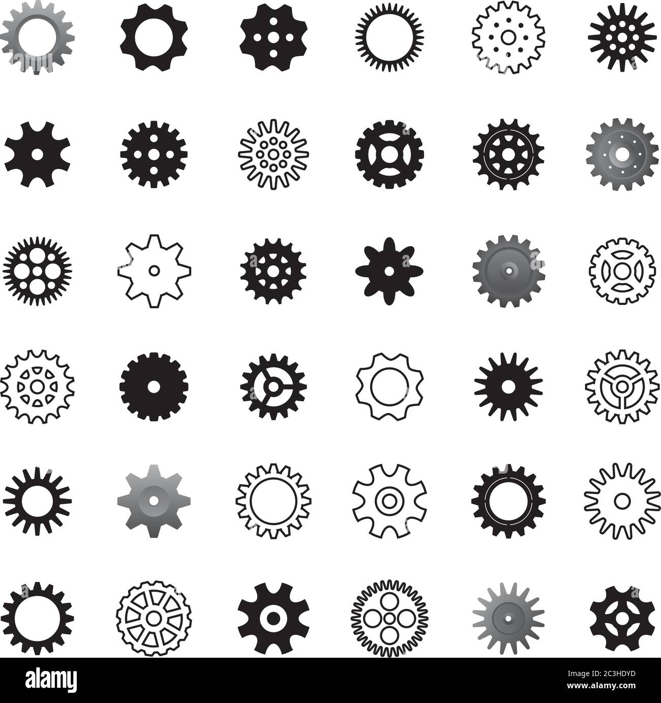 A set of gears. Vector EPS files Stock Vector Image & Art - Alamy