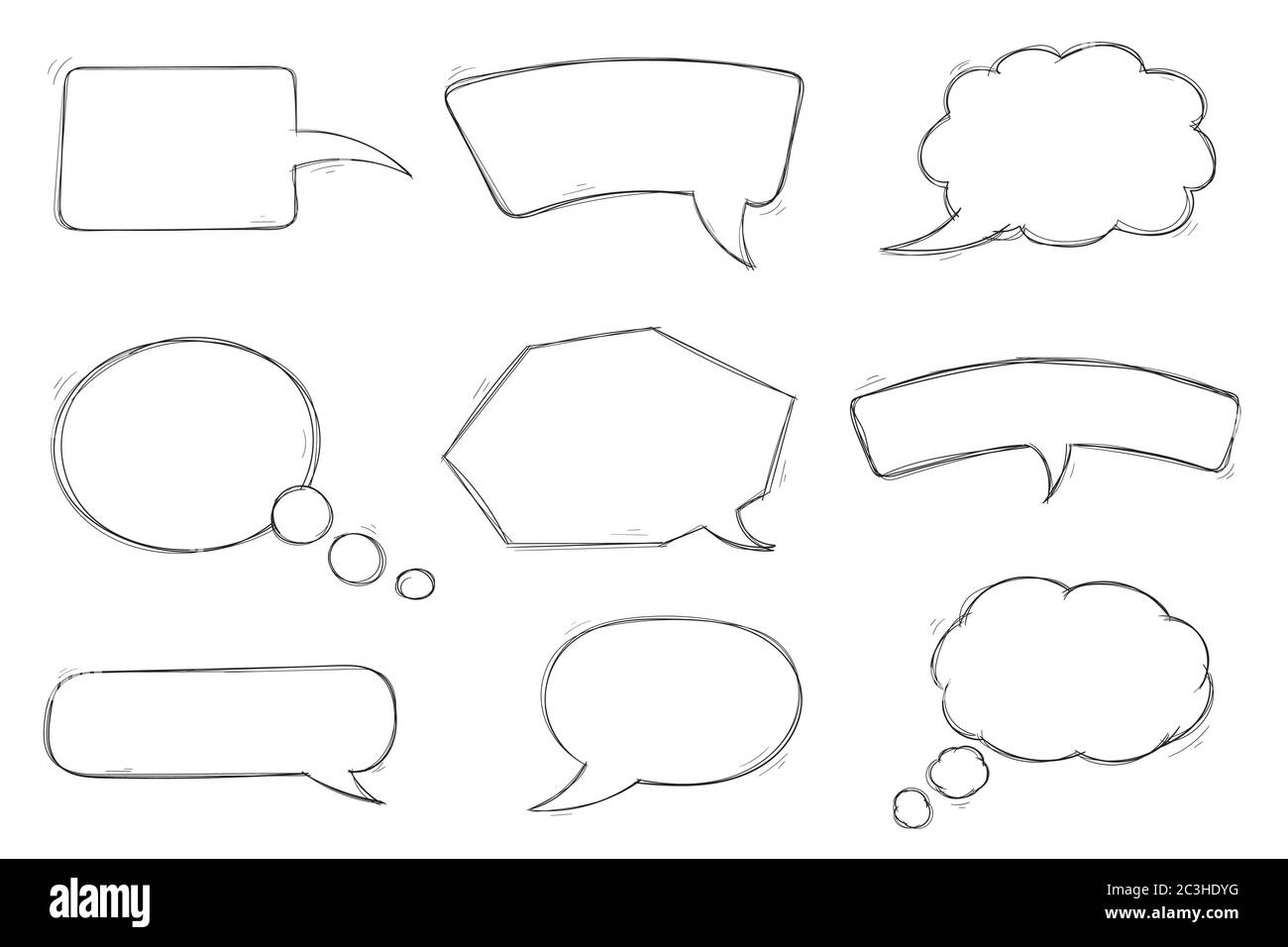 Speech bubbles. Outline icons Stock Vector Image & Art - Alamy
