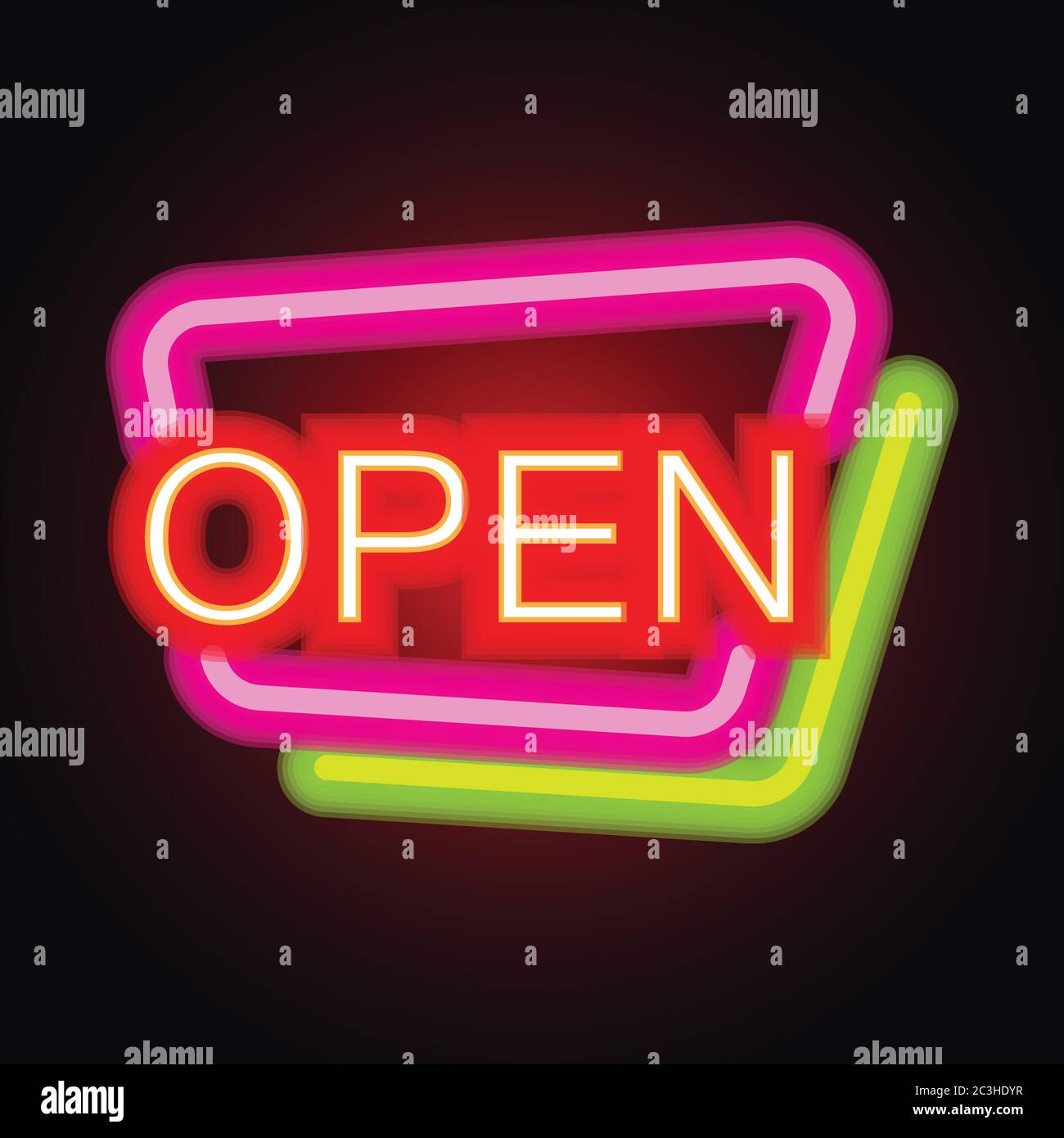 open neon sign for your store and shop, vector illustration Stock ...
