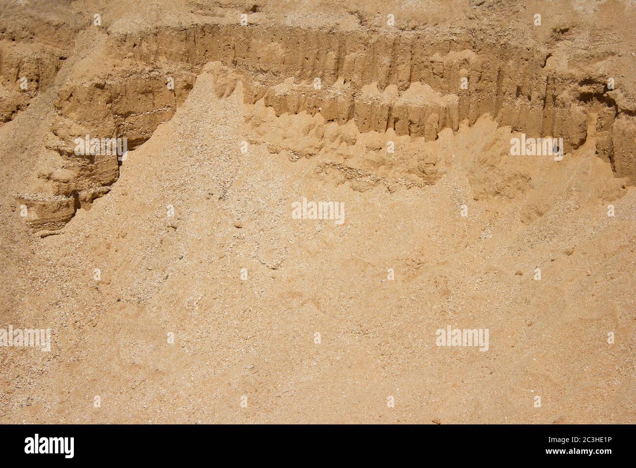 Sandy slope, dune rocks, quarry canyon - landscape background Stock ...