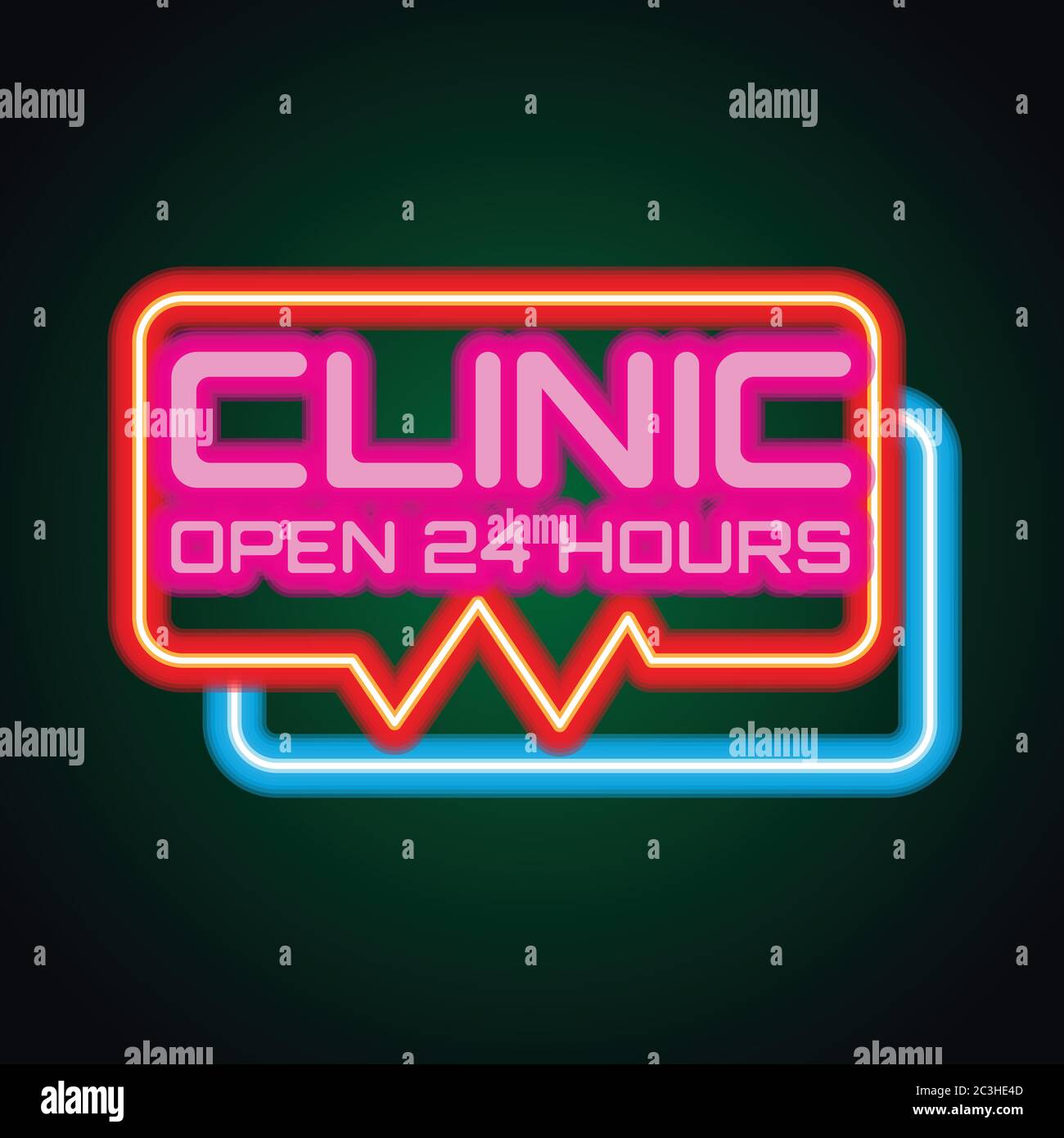 hospital and clinic neon sign plank for hospital and clinic. vector ...