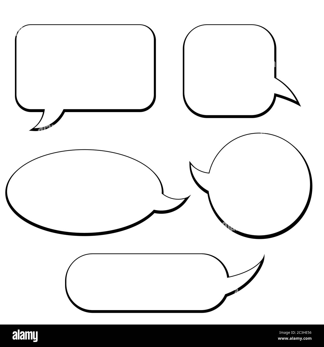 Speech bubbles. Outline icons Stock Vector Image & Art - Alamy