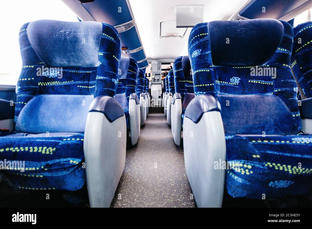 Beautiful modern design of bus seats Stock Photo - Alamy