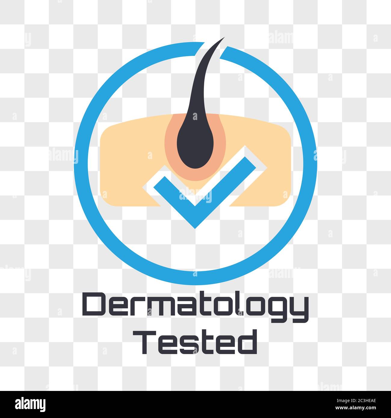dermatology tested logo for cosmetic product. vector illustration Stock ...