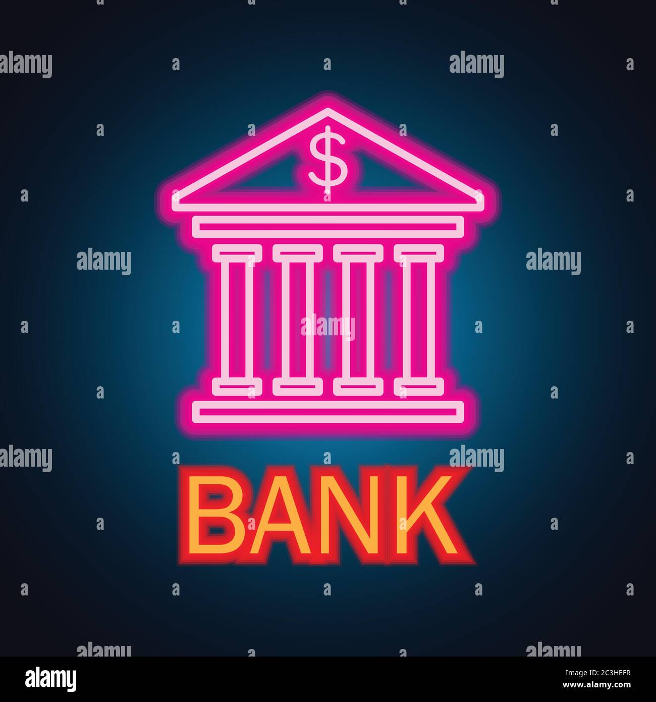 Bank neon sign Stock Vector Images - Alamy