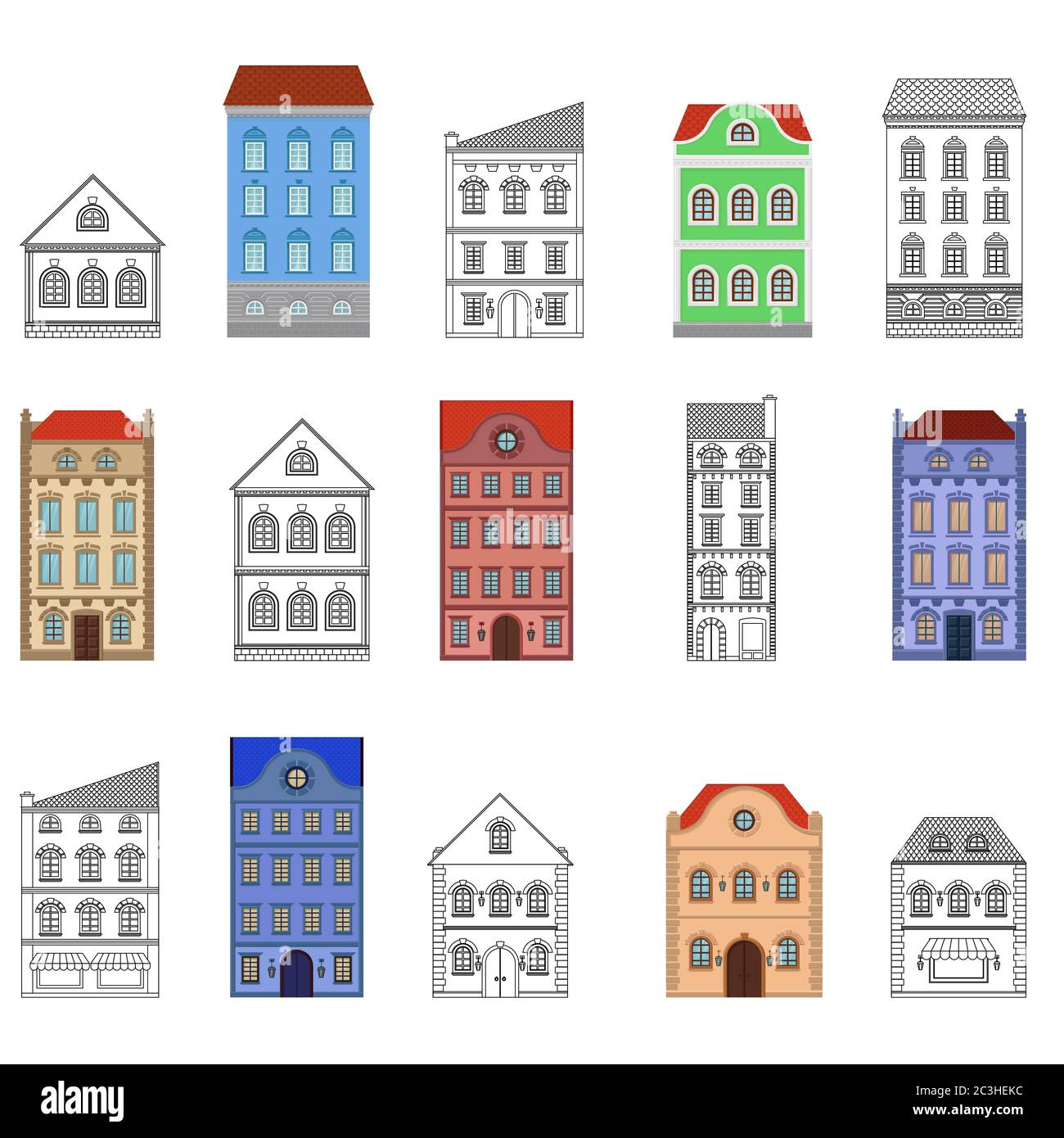 Two separate buildings Stock Vector Images - Alamy