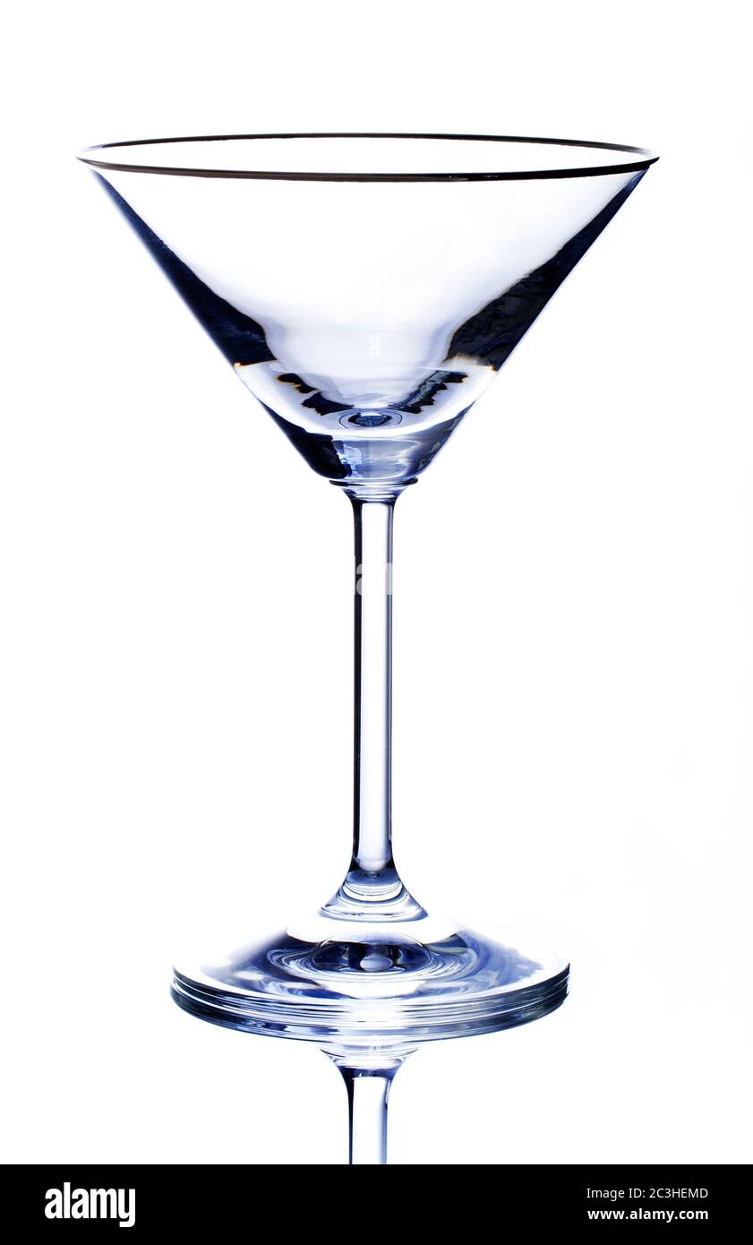 Classic martini glass. High contrast over white Stock Photo - Alamy