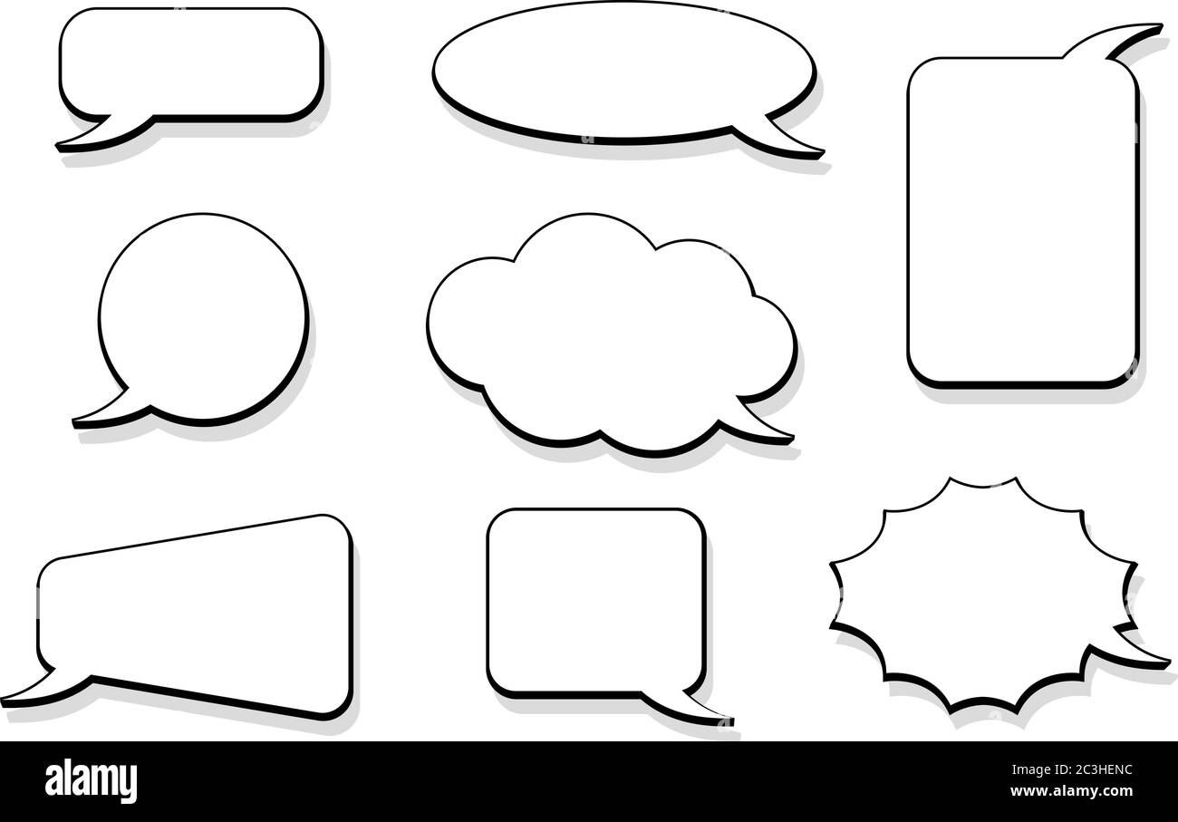 Speech bubbles. Outline icons Stock Vector Image & Art - Alamy