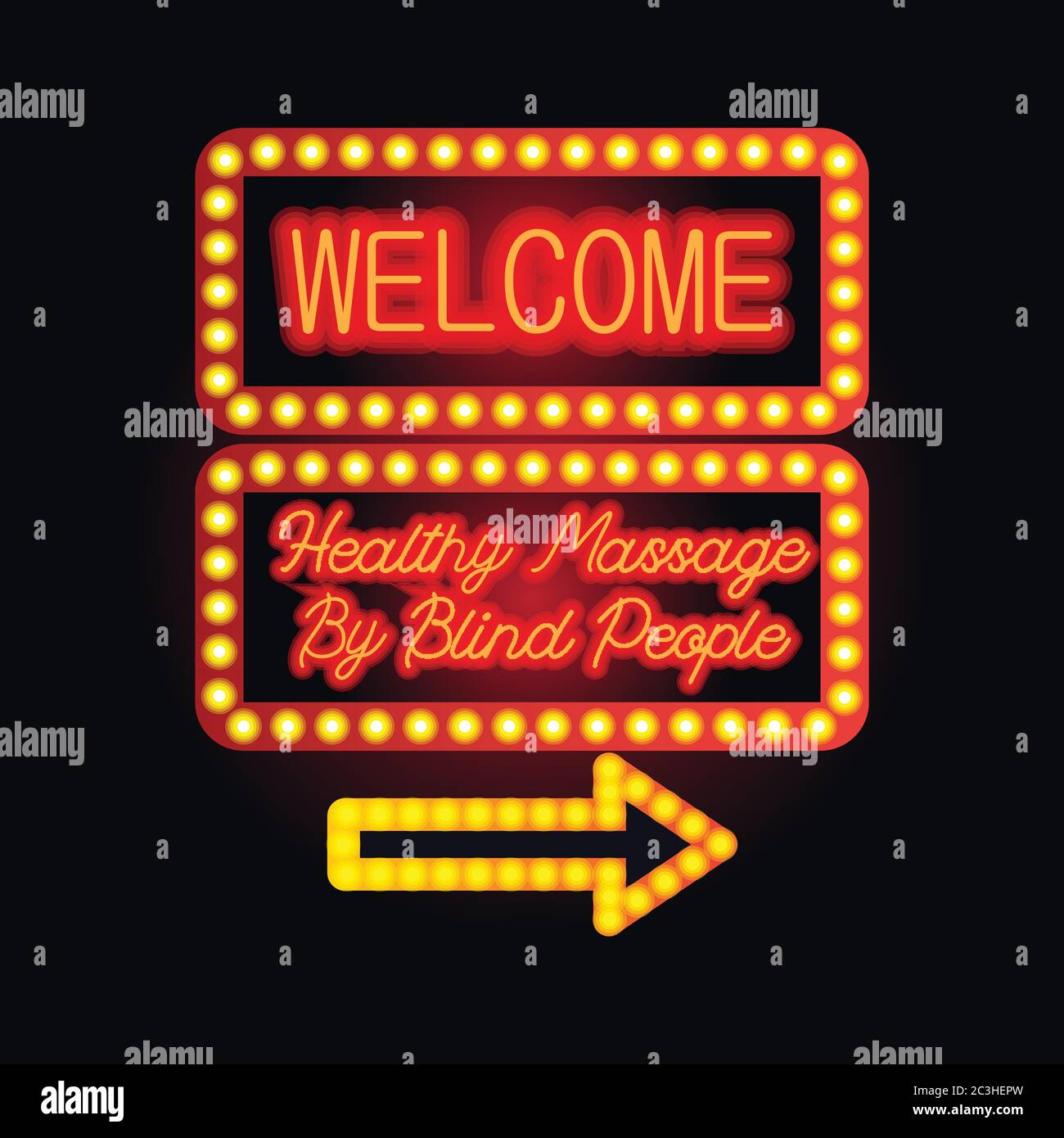 healthy massage in neon sign plank for massage business Stock Vector ...