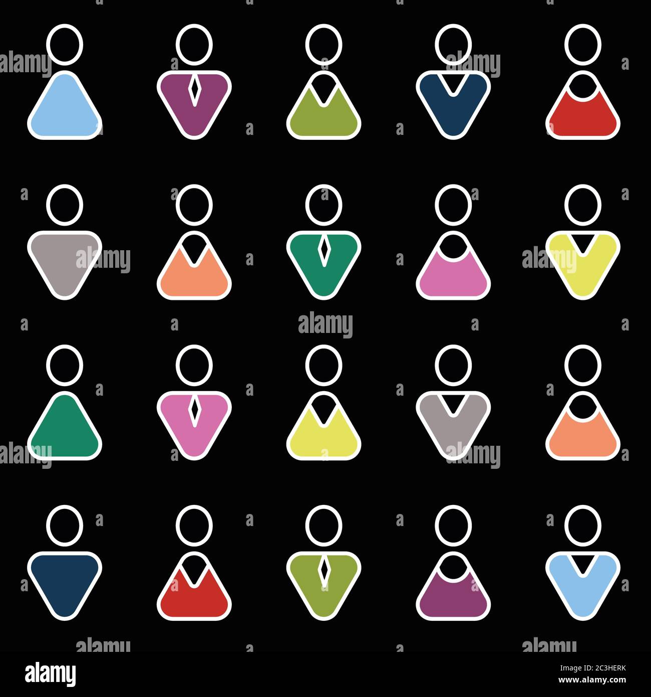 Set of 20 people icons. Modern, simple and colorful Stock Photo - Alamy