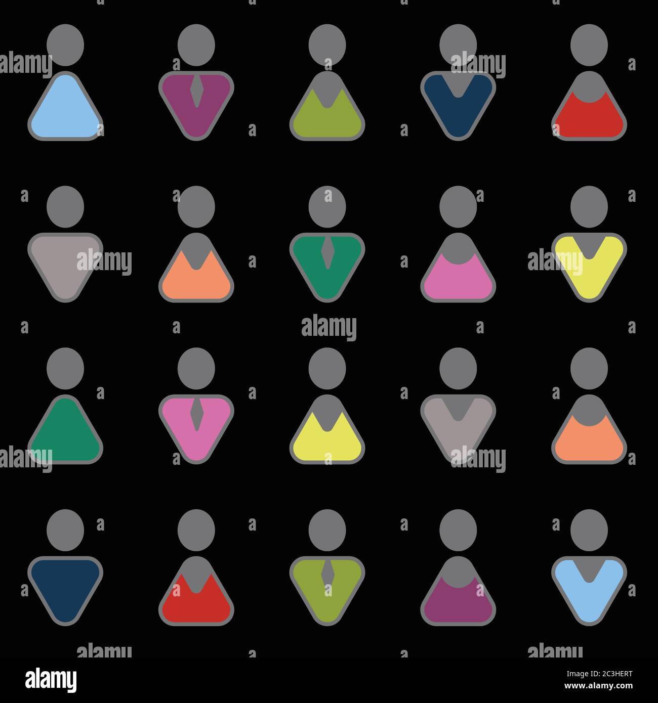 Set of 20 people icons. Modern, simple and colorful Stock Photo - Alamy