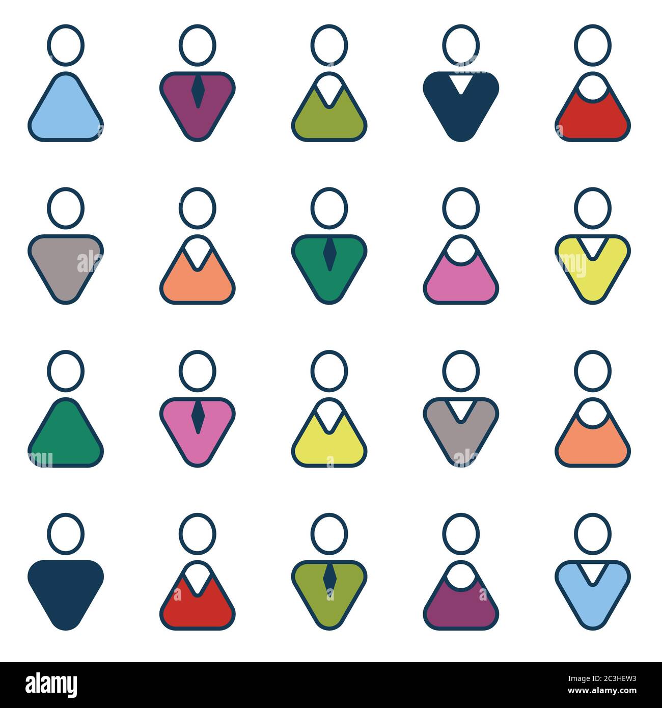 Set of 20 people icons. Modern, simple and colorful Stock Photo - Alamy