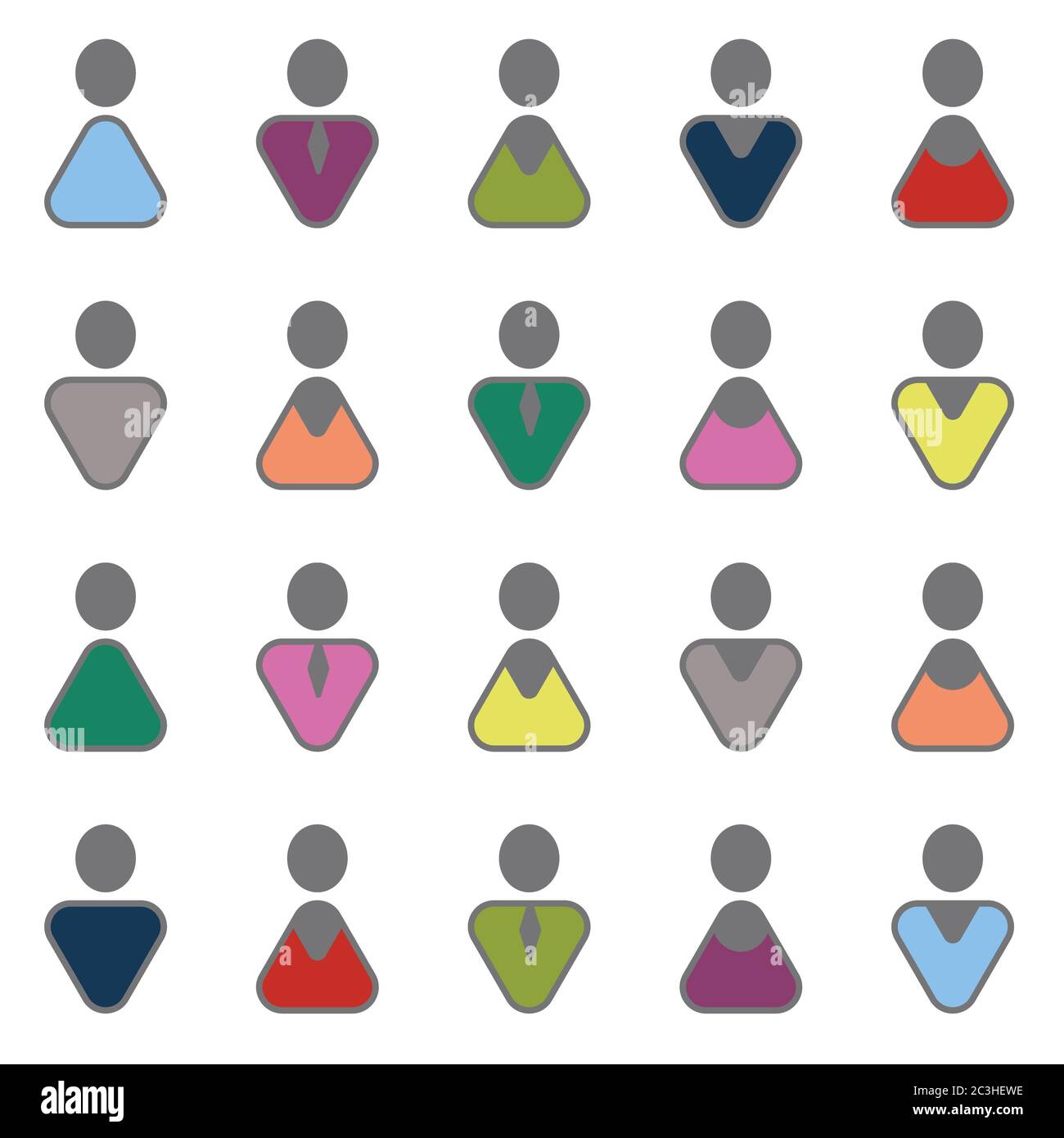 Set of 20 people icons. Modern, simple and colorful Stock Photo - Alamy